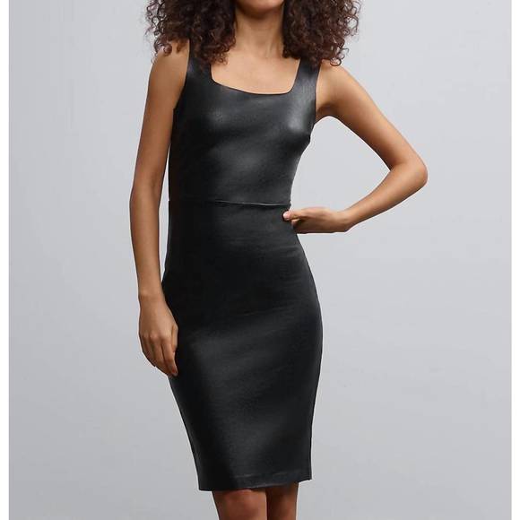 Commando | Dresses | New Commando Faux Leather Square Neck Dress In ...